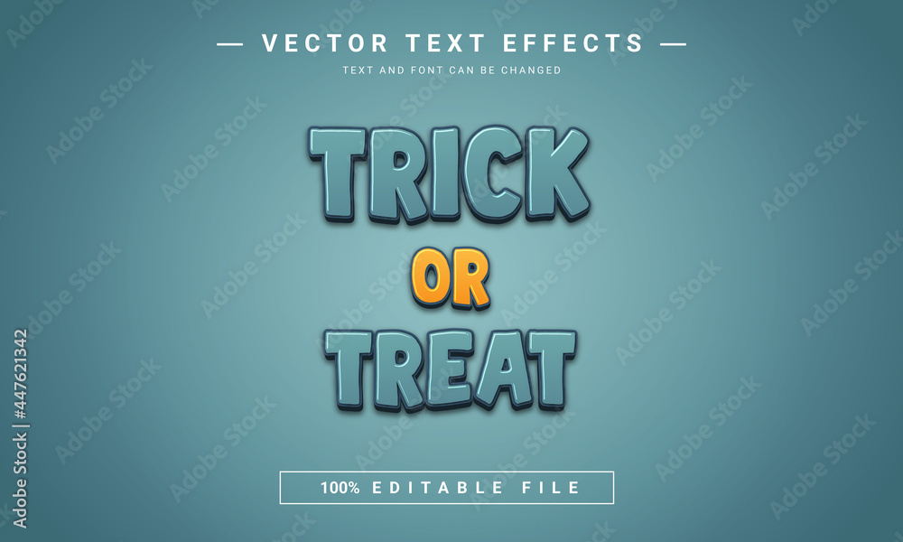 trick or treat editable 3D text effect template design Stock Vector ...