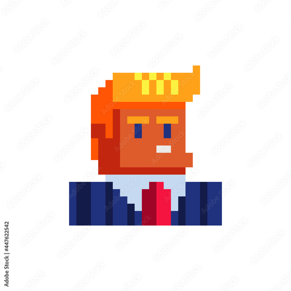 Business man pixel art character avatar profile prime minister or ...