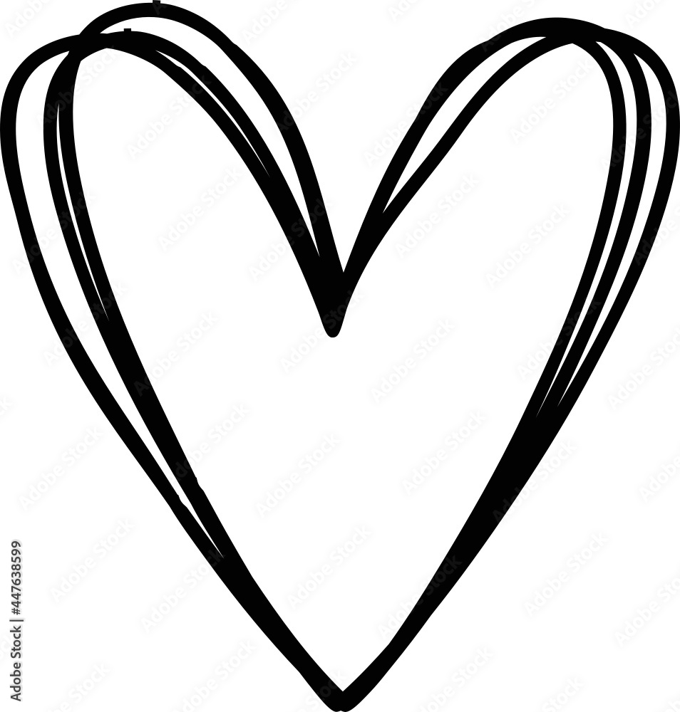 heart outlined lines svg vector clipart cut file for cricut and ...