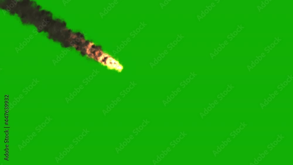 Falling meteor motion graphics with green screen background Stock Video ...