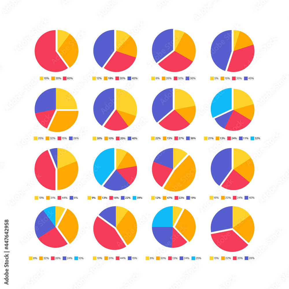 Infographic pie graph set. Vector illustration. Colorful diagram ... Infographic pie graph set. Vector illustration. Colorful diagram ...