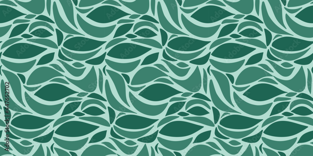 Abstract seamless pattern with green organic shapes, leaves. Vector ...