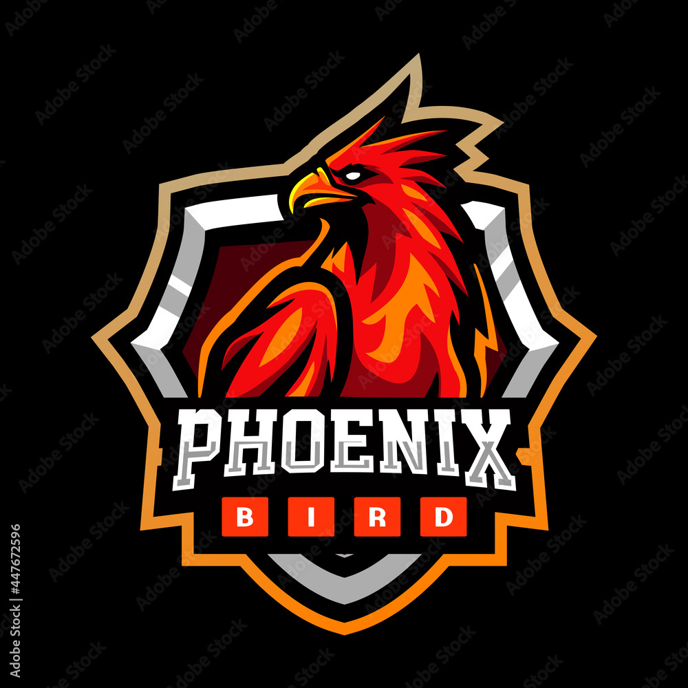 Red phoenix bird mascot. esport logo design Stock Vector | Adobe Stock