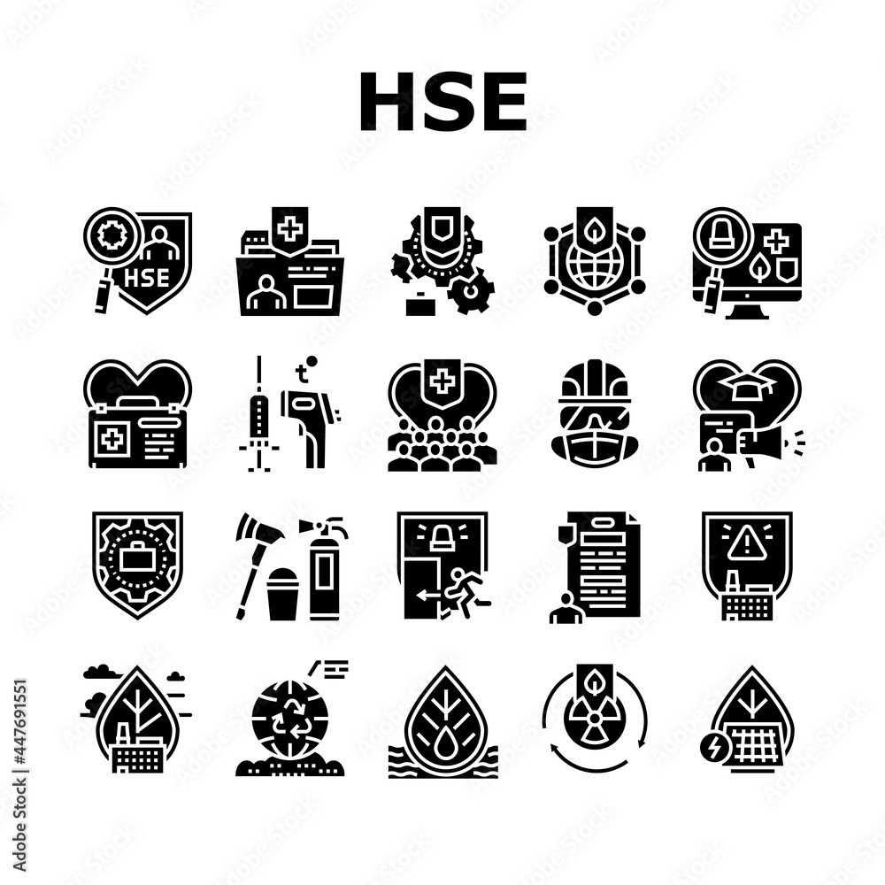 Health Safety Environment Hse Icons Set Vector Communication And health-safety-environment-hse-icons-set-vector-communication-and