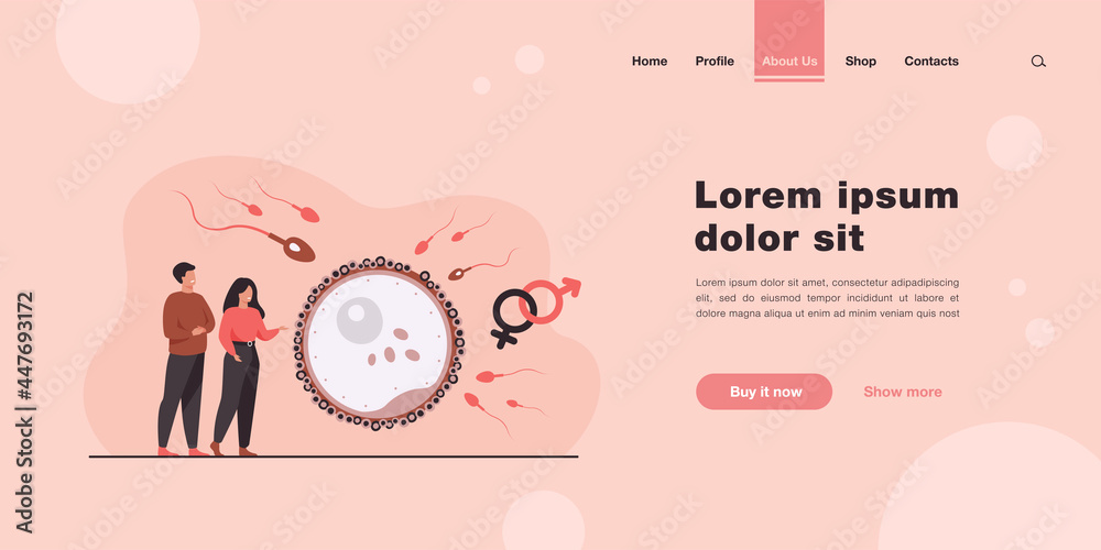 Vetor do Stock: Tiny people planning baby flat vector illustration ...