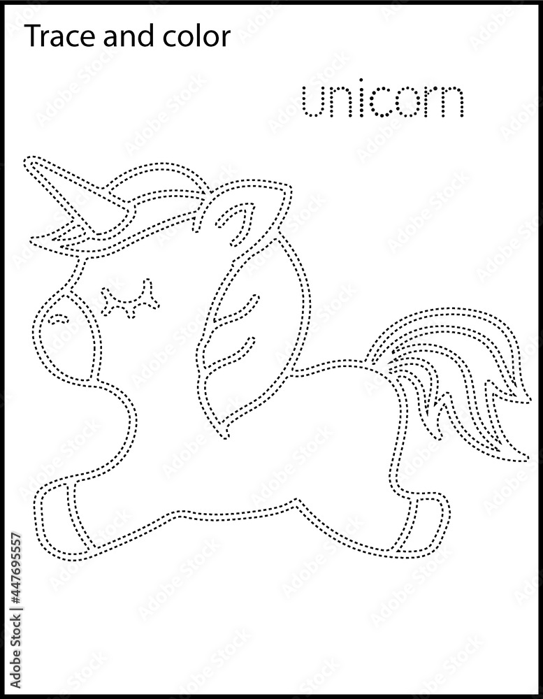Printable coloring page for kindergarten and preschool Tracing Animal ...