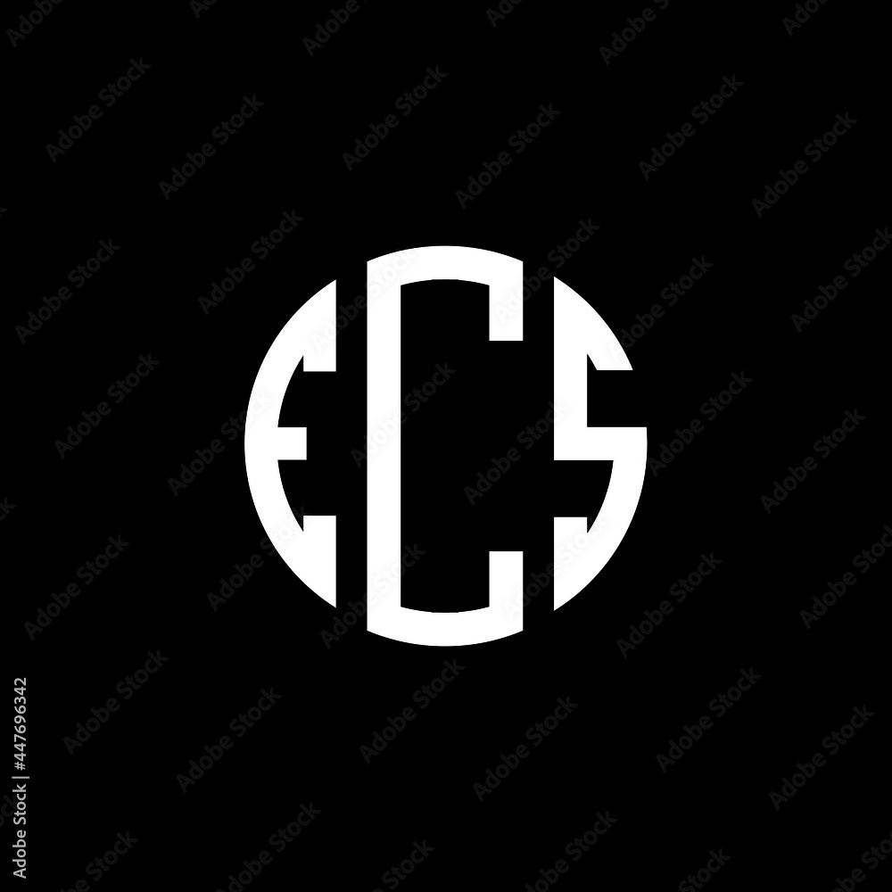 ECS letter logo design. ECS letter in circle shape. ECS Creative three ...