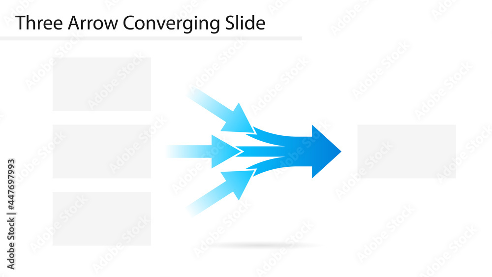 Three Arrow Converging Slide template. Clipart image Stock Vector ... Three Arrow Converging Slide template. Clipart image Stock Vector ...