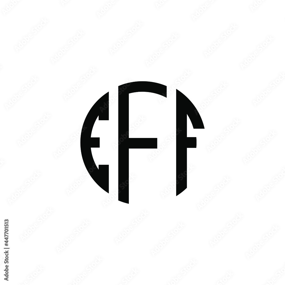 EFF letter logo design. EFF letter in circle shape. EFF Creative three ...