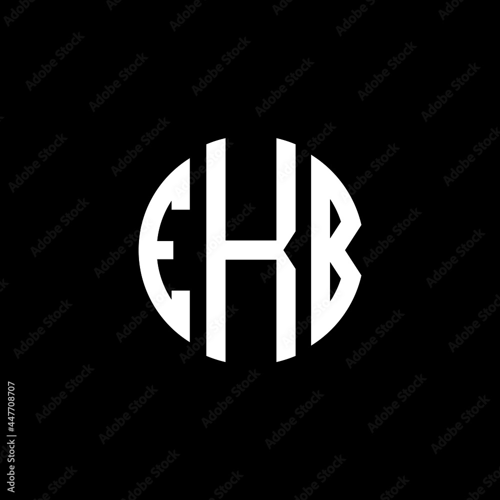 EKB letter logo design. EKB letter in circle shape. EKB Creative three ...