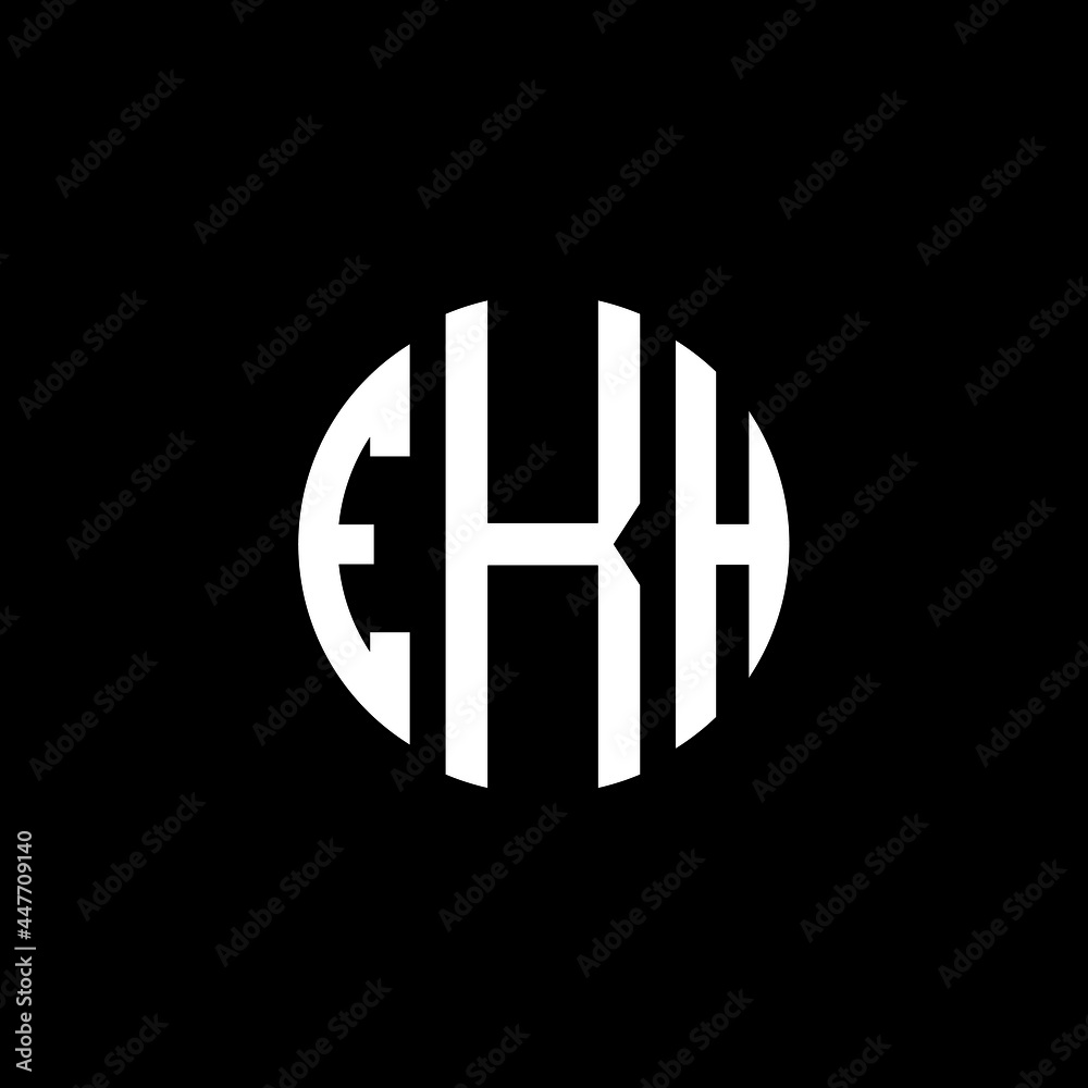 EKH letter logo design. EKH letter in circle shape. EKH Creative three ...