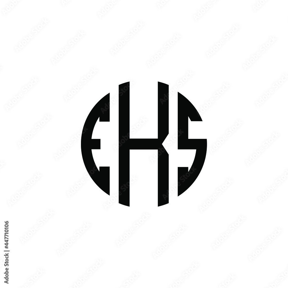 EKS letter logo design. EKS letter in circle shape. EKS Creative three ...