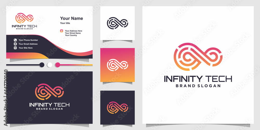 Infinity technology logo with modern abstract concept Premium Vector ...