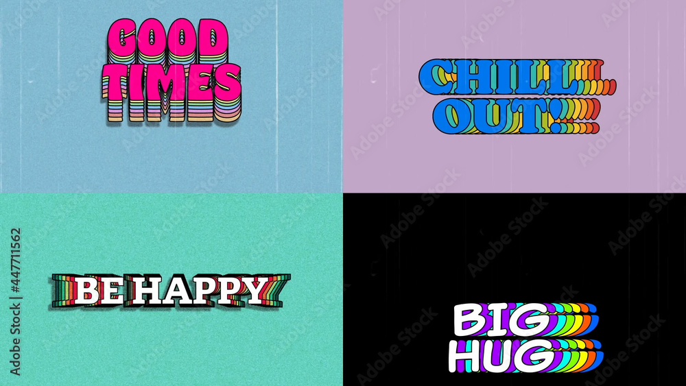 Fun Colorful Trailing Titles Stock Template | Adobe Stock