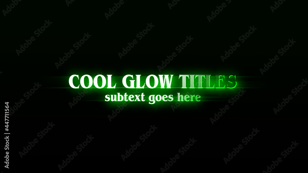 Unique Cool Glow Titles Stock Template | Adobe Stock