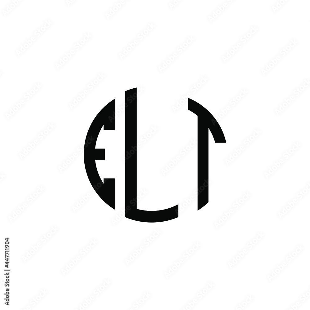 ELT letter logo design. ELT letter in circle shape. ELT Creative three ...