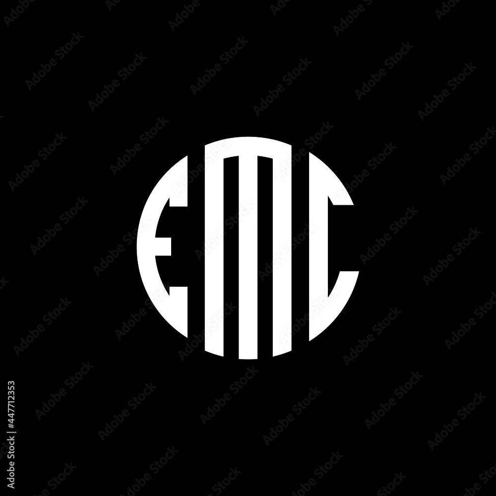 Vecteur Stock EMC letter logo design. EMC letter in circle shape. EMC ...