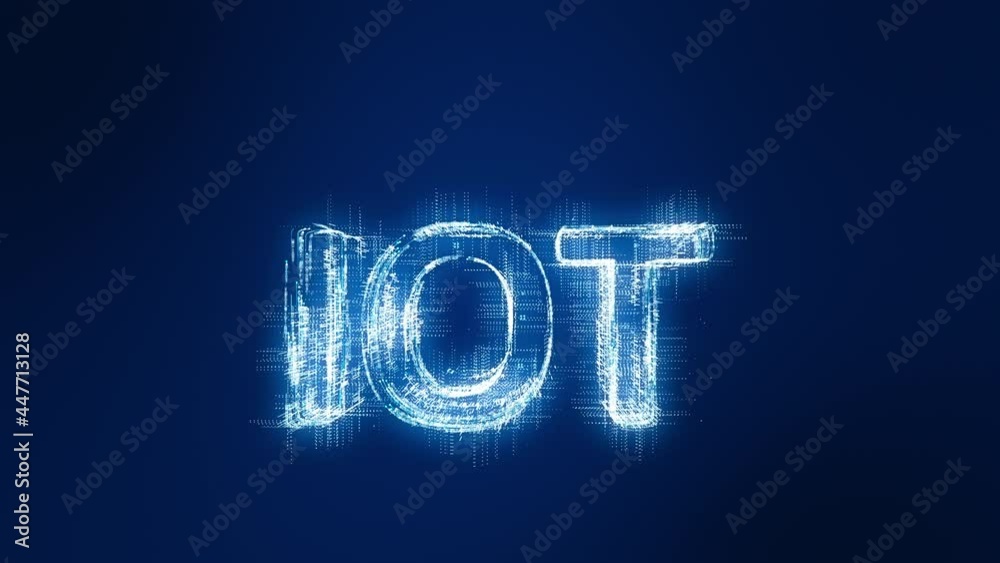 Motion graphic of Blue digital IOT (Internet of things) logo with ...