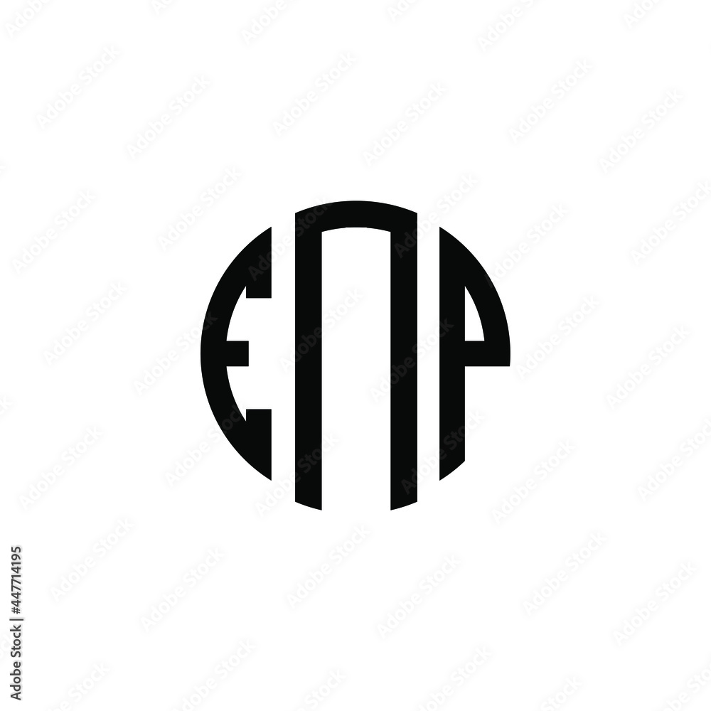 ENP letter logo design. ENP letter in circle shape. ENP Creative three ...