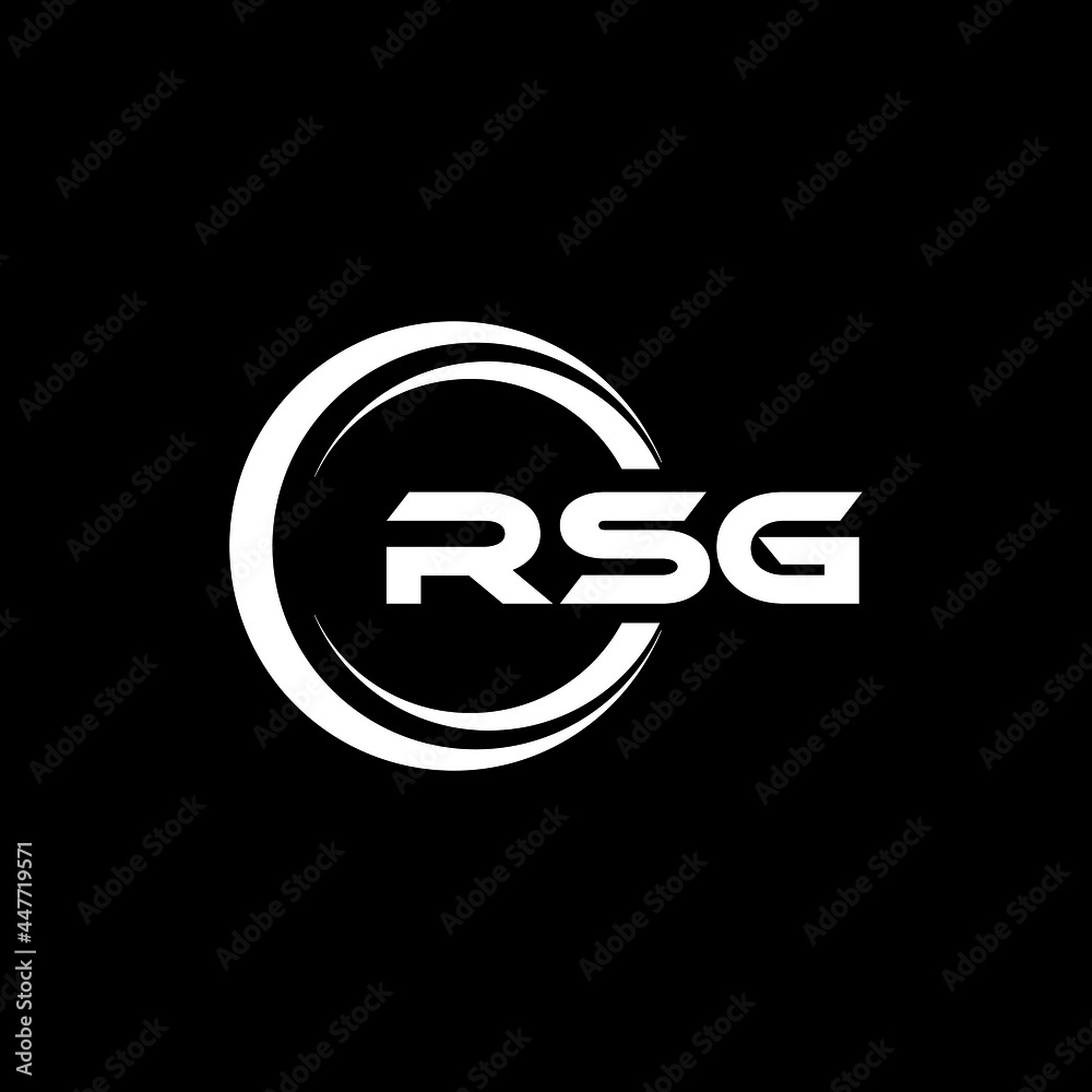 RSG letter logo design with black background in illustrator, vector ...
