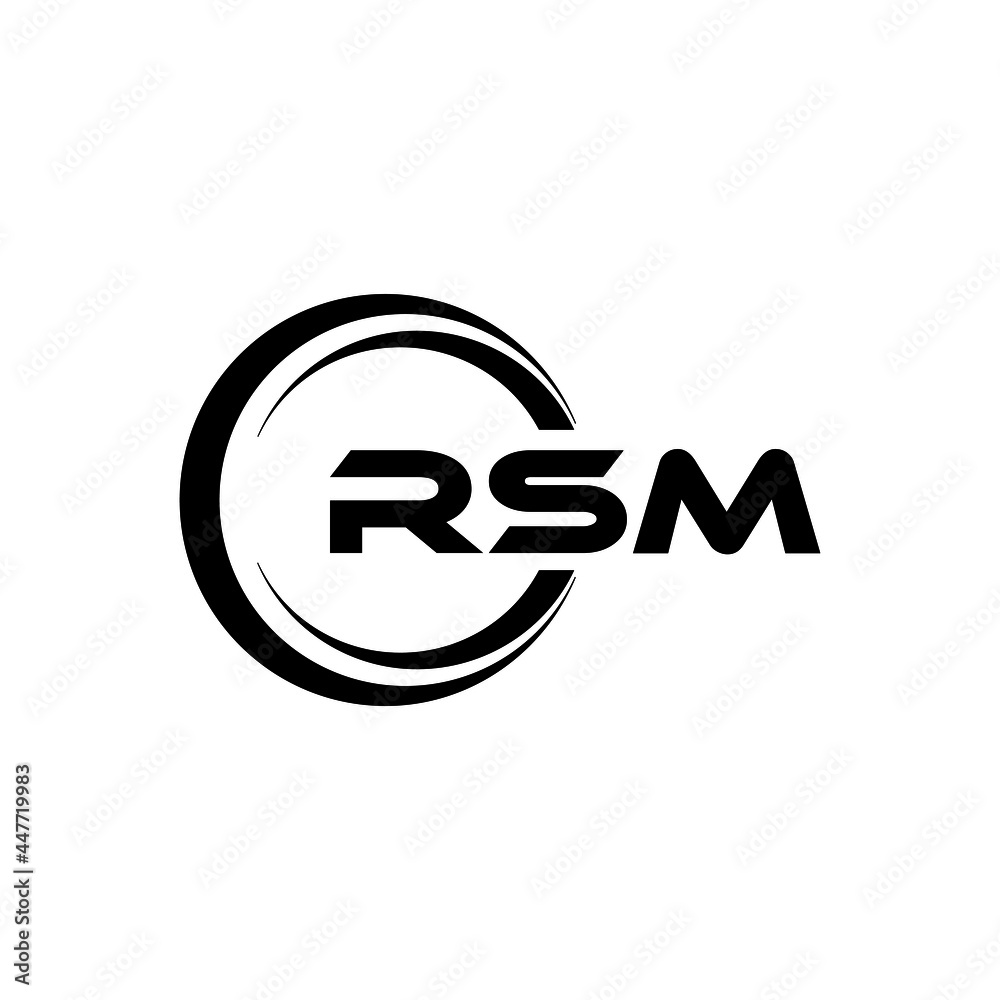 RSM letter logo design with white background in illustrator, vector ...