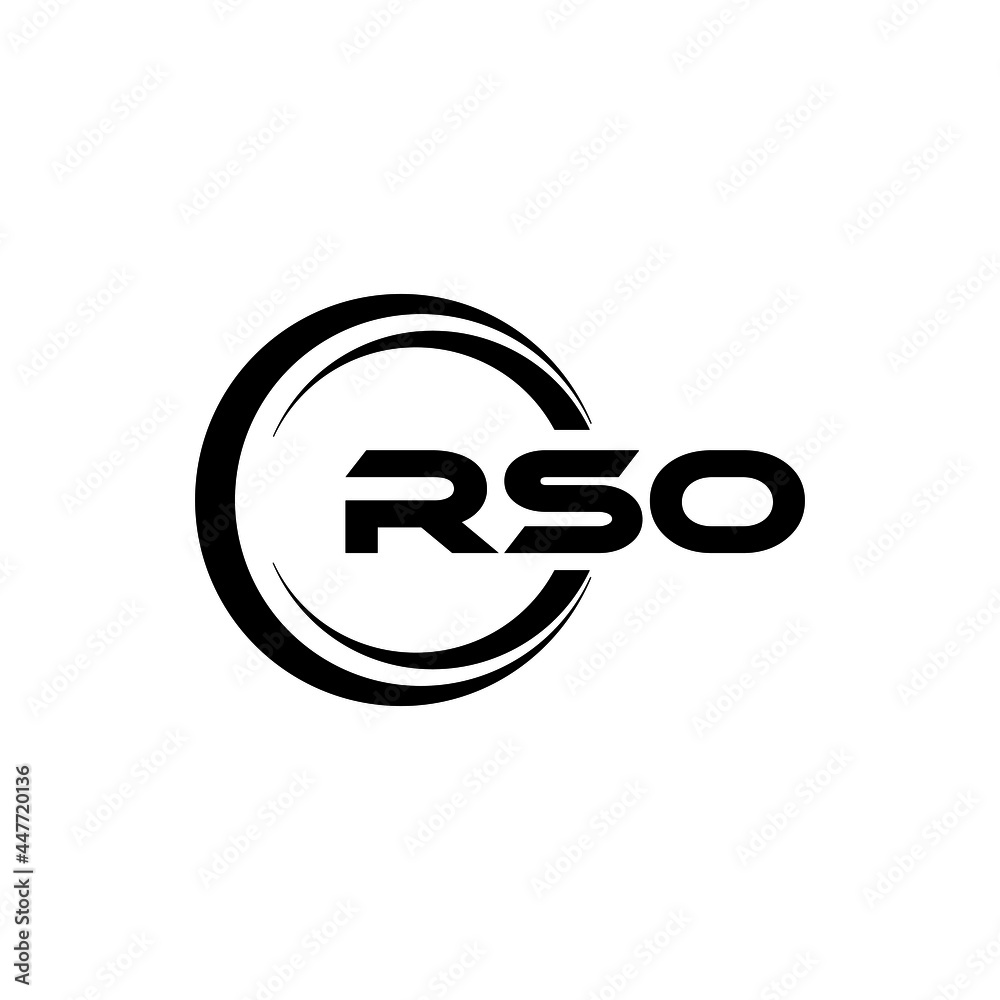 RSO letter logo design with white background in illustrator, vector ...