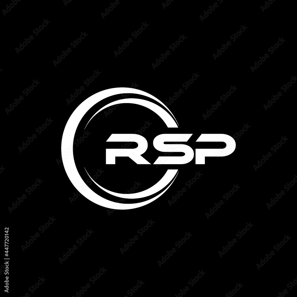 RSP letter logo design with black background in illustrator, vector ...