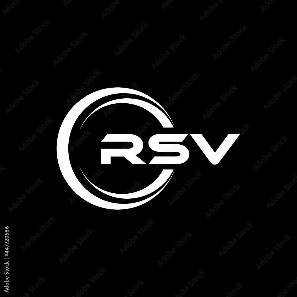 RSV letter logo design with black background in illustrator, vector ...