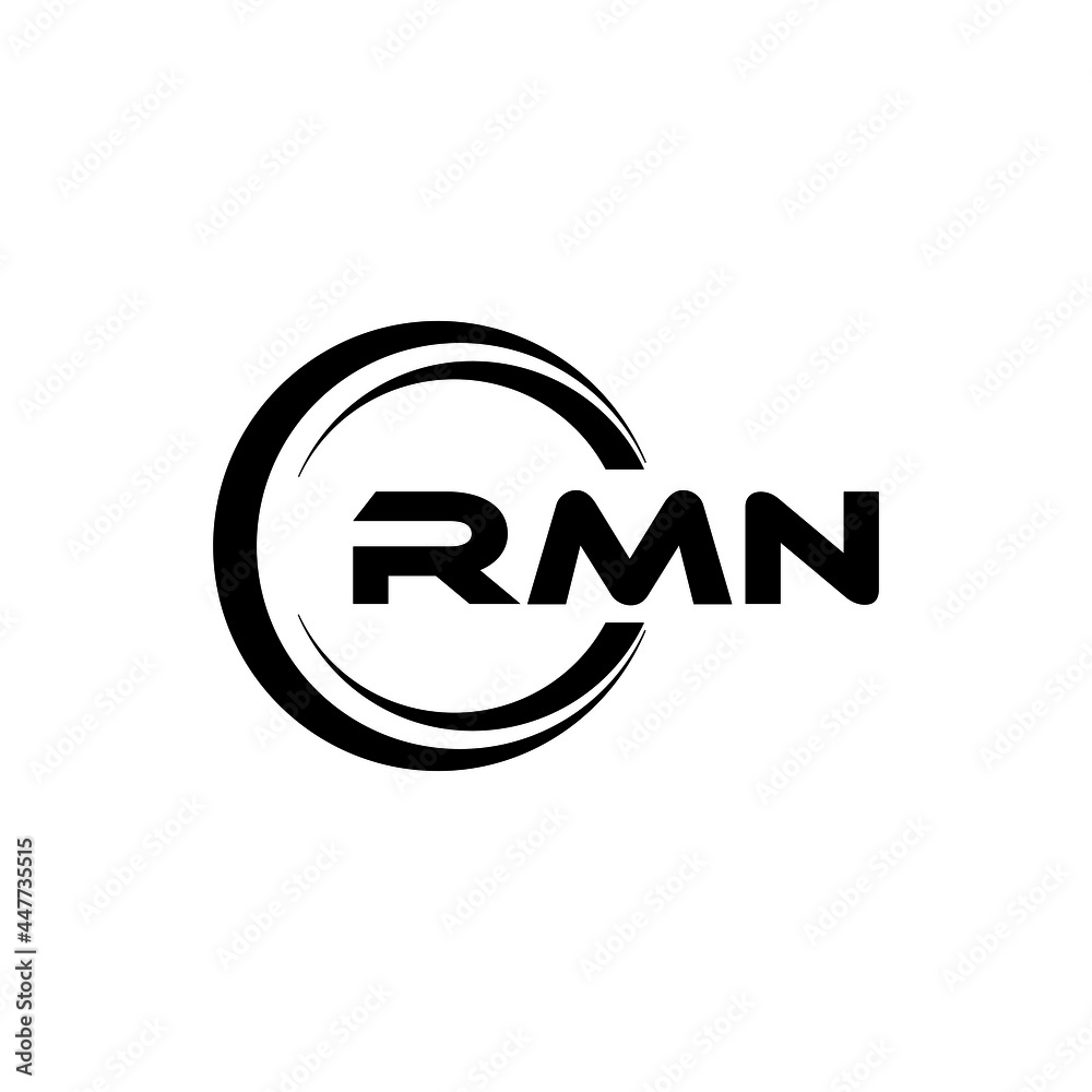 RMN letter logo design with white background in illustrator, cube logo ...