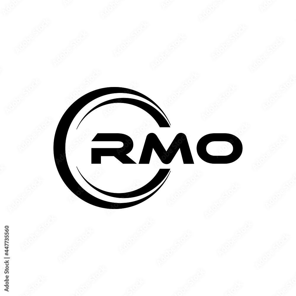 RMO letter logo design with white background in illustrator, cube logo ...