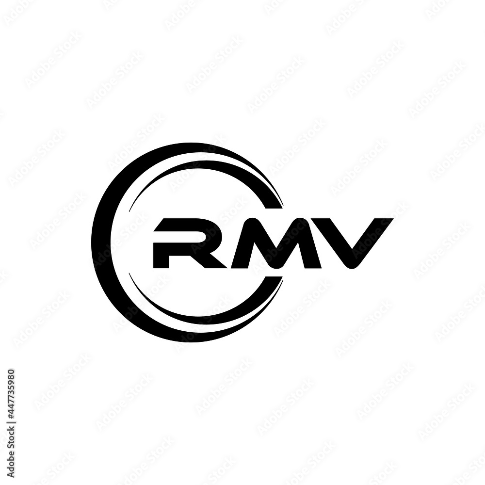 Plakat RMV letter logo design with white background in illustrator ...