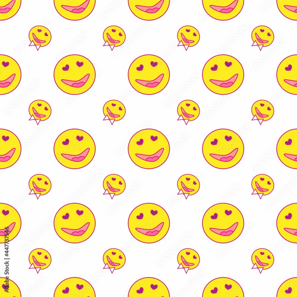 Seamless pattern with faces. Assorted face texture template. Textiles ...