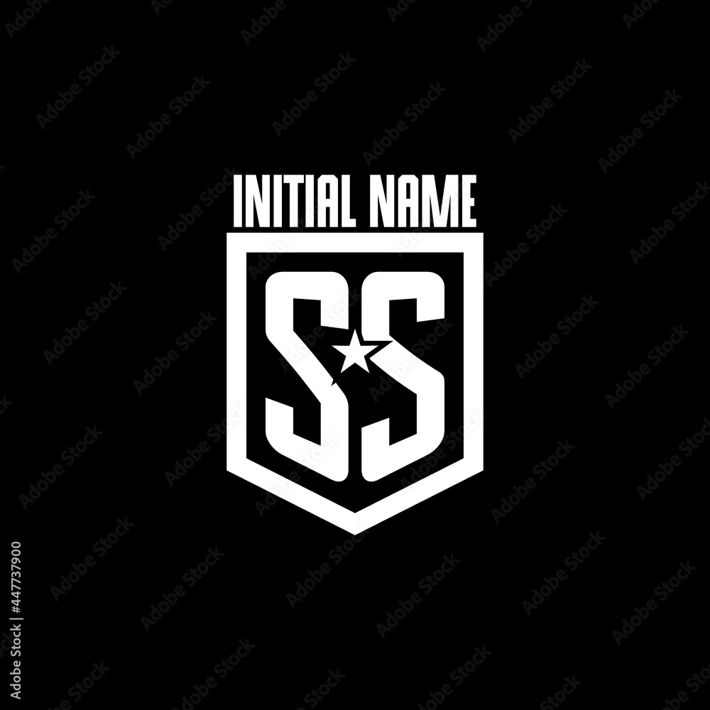 SS initial gaming logo with shield and star style design Stock Vector ...