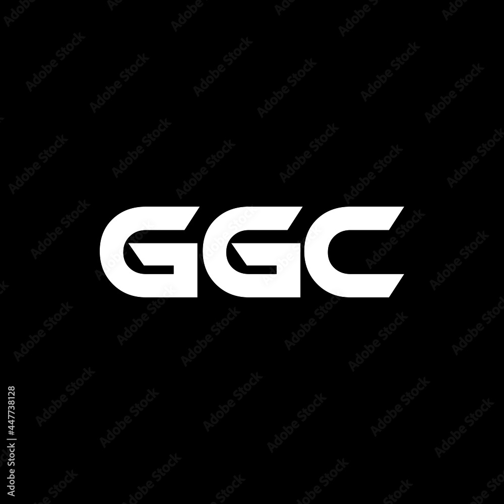 GGC letter logo design with black background in illustrator, vector ...