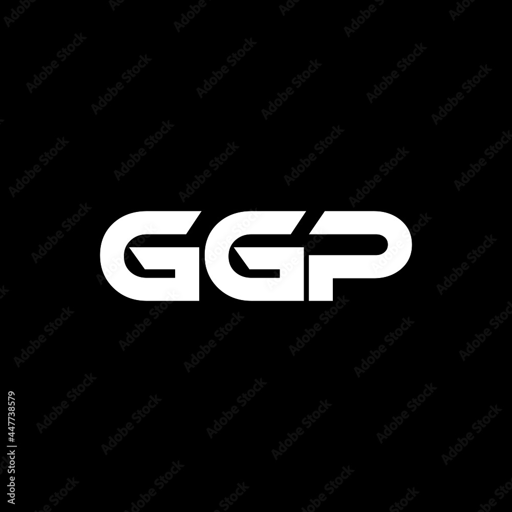 GGP letter logo design with black background in illustrator, vector ...