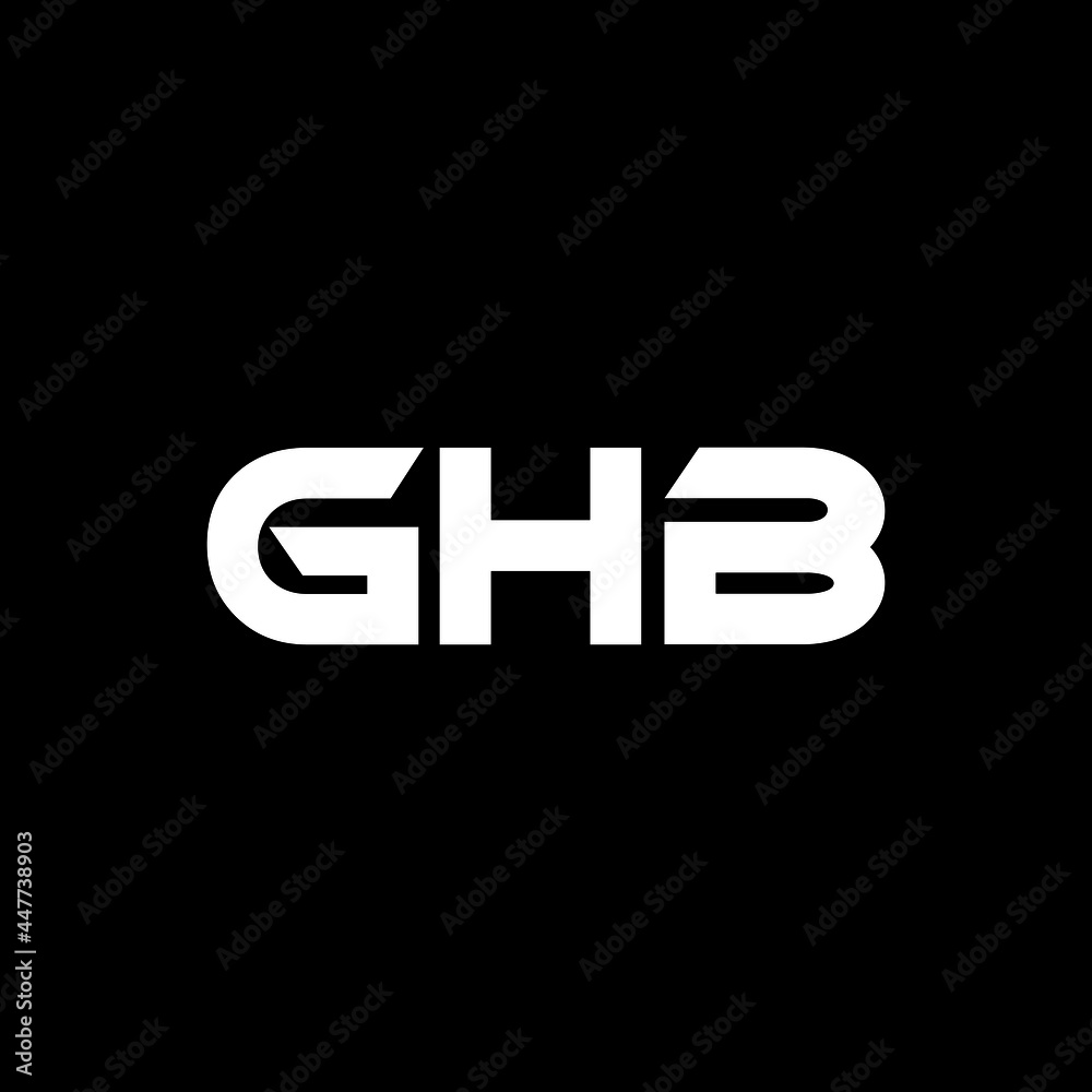 GHB letter logo design with black background in illustrator, vector ...