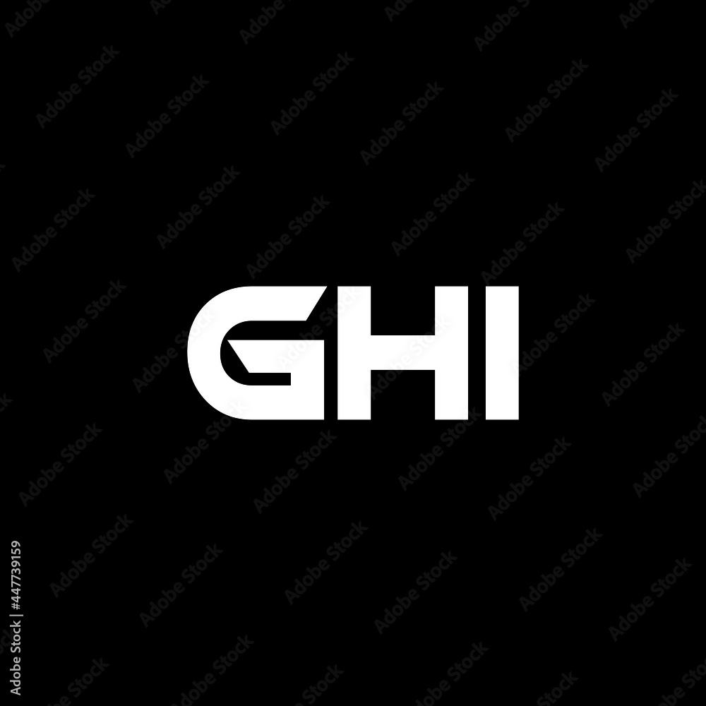 GHI letter logo design with black background in illustrator, vector ...