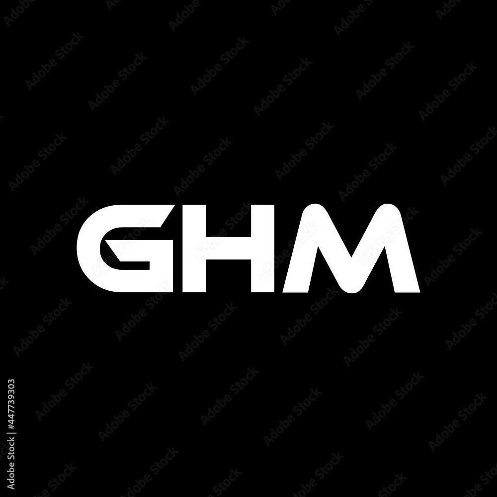 GHM letter logo design with black background in illustrator, vector ...