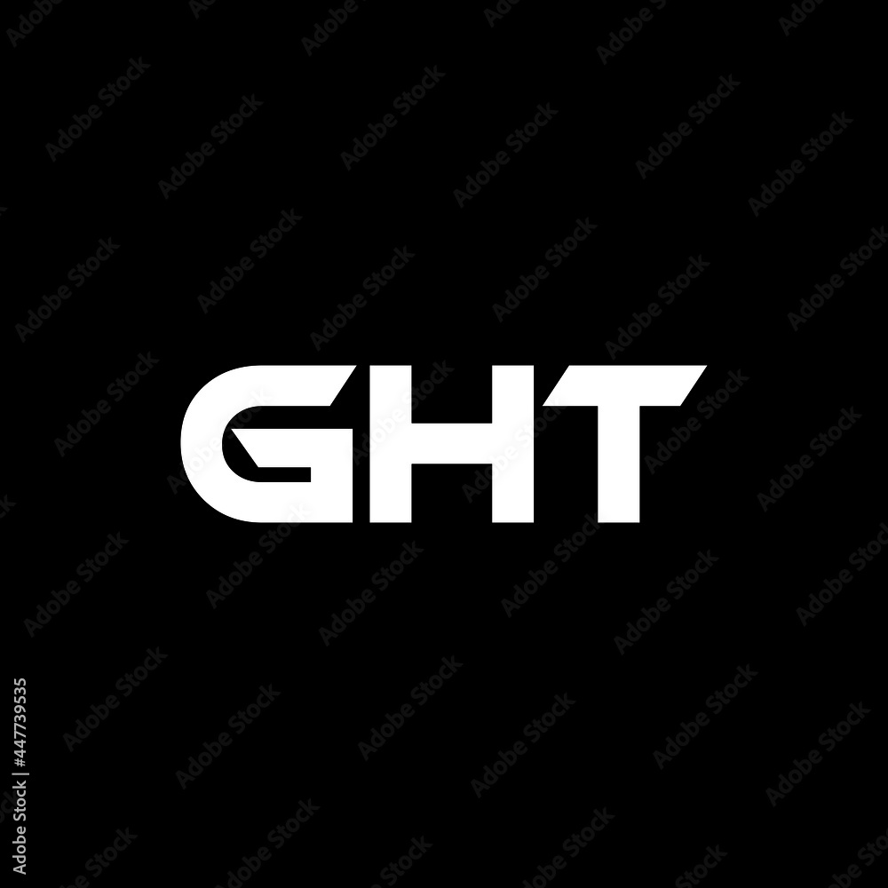 GHT letter logo design with black background in illustrator, vector ...