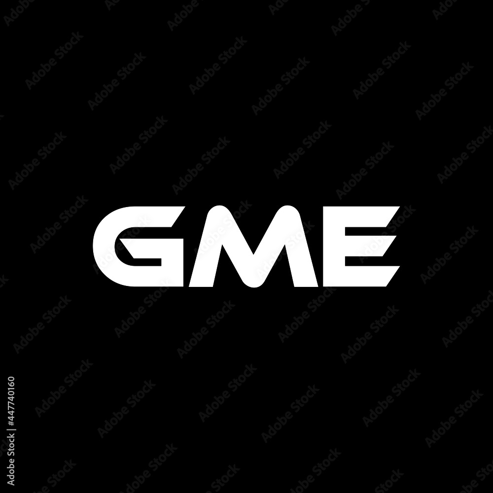GME letter logo design with black background in illustrator, vector ...