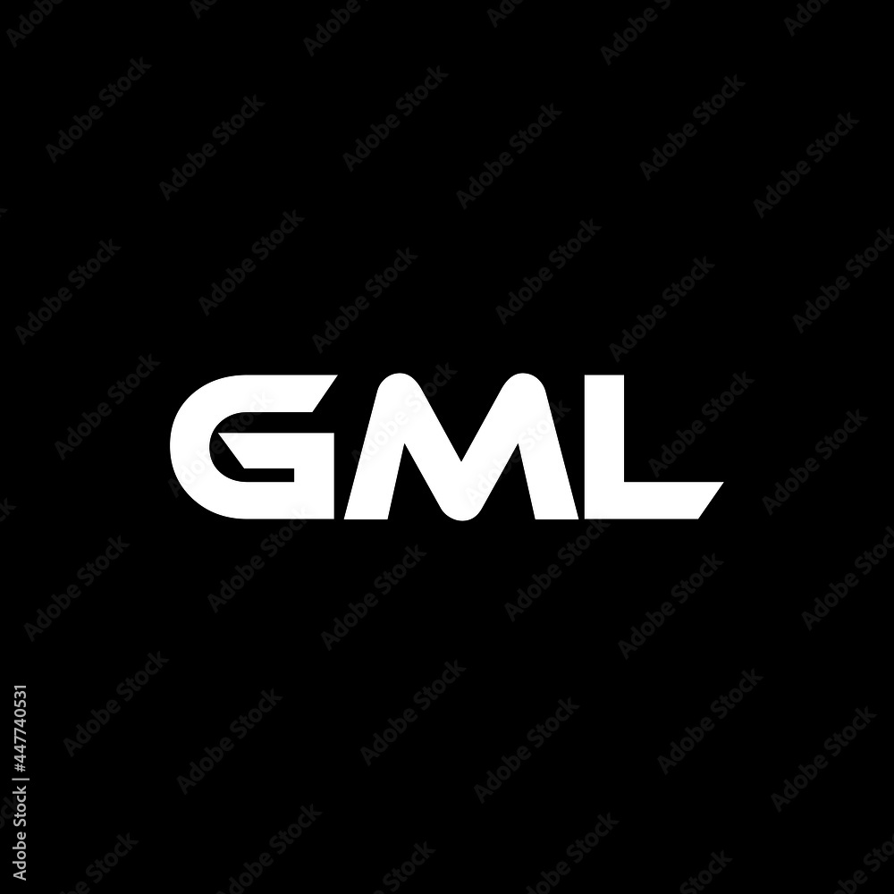 GML letter logo design with black background in illustrator, vector ...