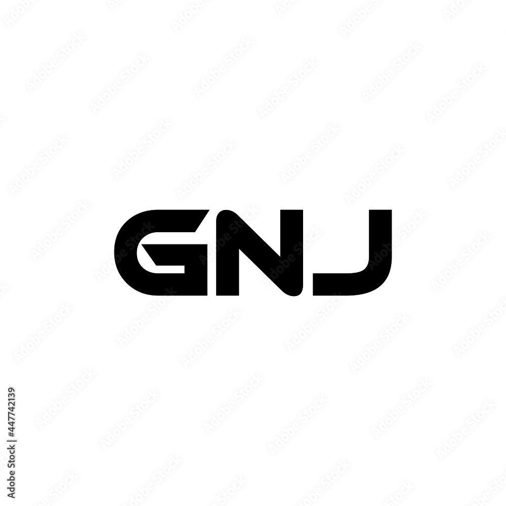 GNJ letter logo design with white background in illustrator, vector ...