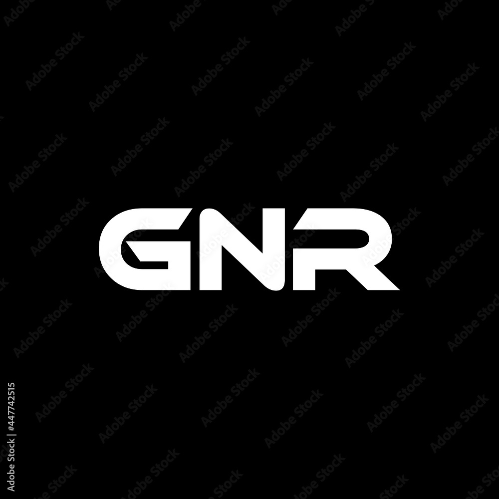 GNR letter logo design with black background in illustrator, vector ...