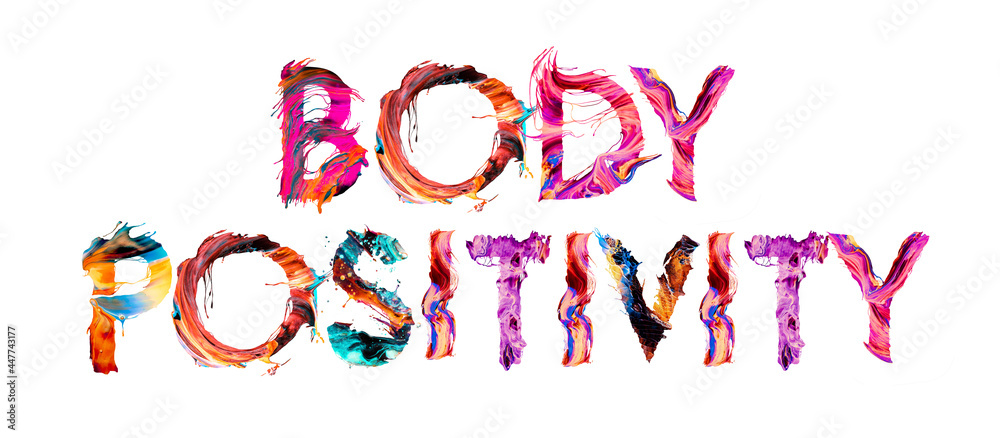 Body Positivity banner with colorful brush strokes Stock Illustration ...