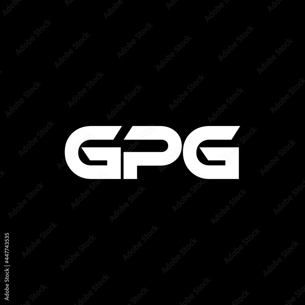 GPG letter logo design with black background in illustrator, vector ...