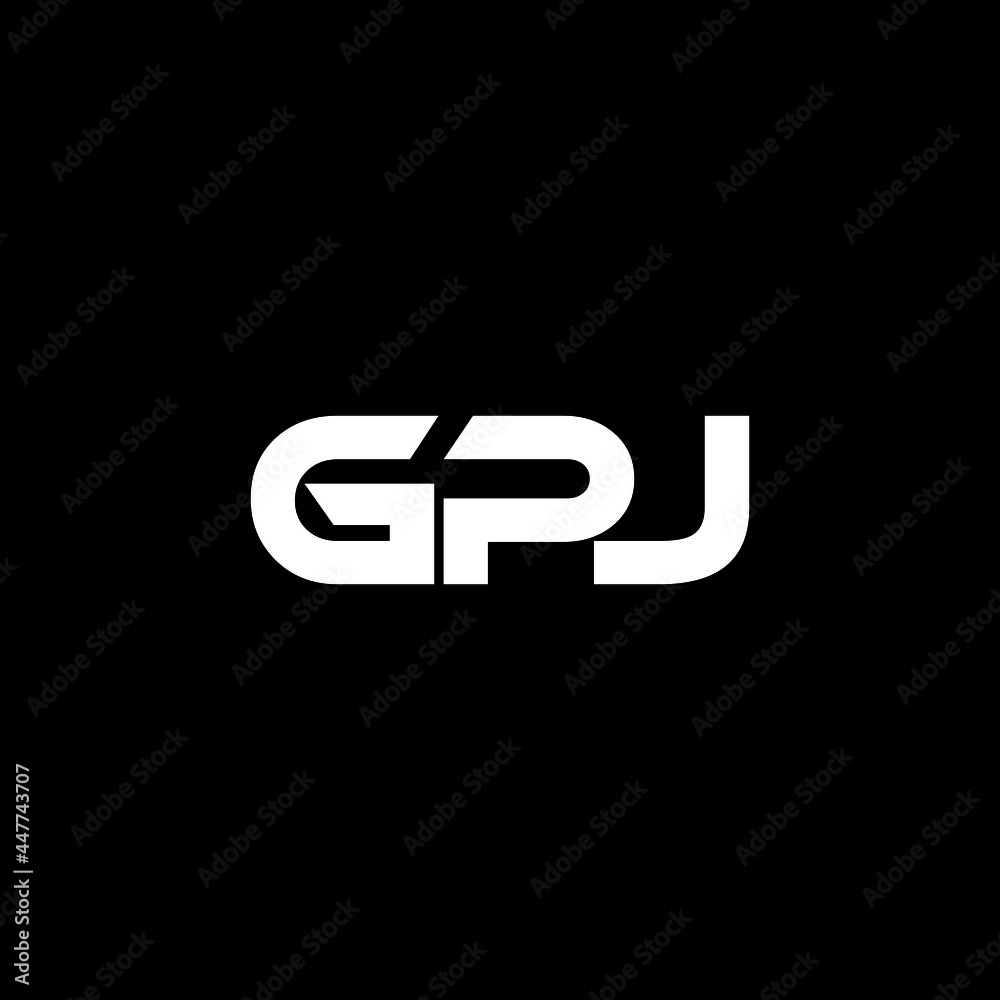 GPJ letter logo design with black background in illustrator, vector ...
