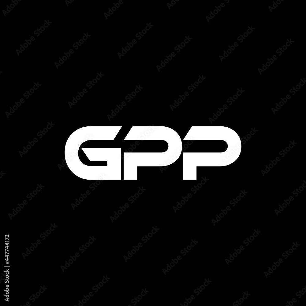 GPP letter logo design with black background in illustrator, vector ...
