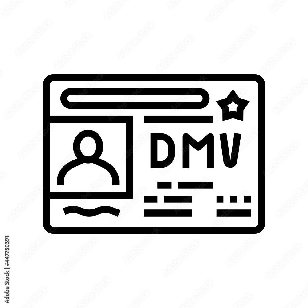 dmv driver license requirements line icon vector. dmv driver license ...
