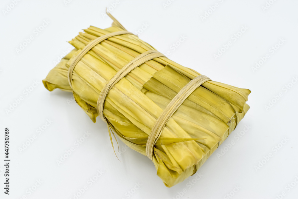 Myanmar or Burmese traditional street food, glutinous rice zongzi ...