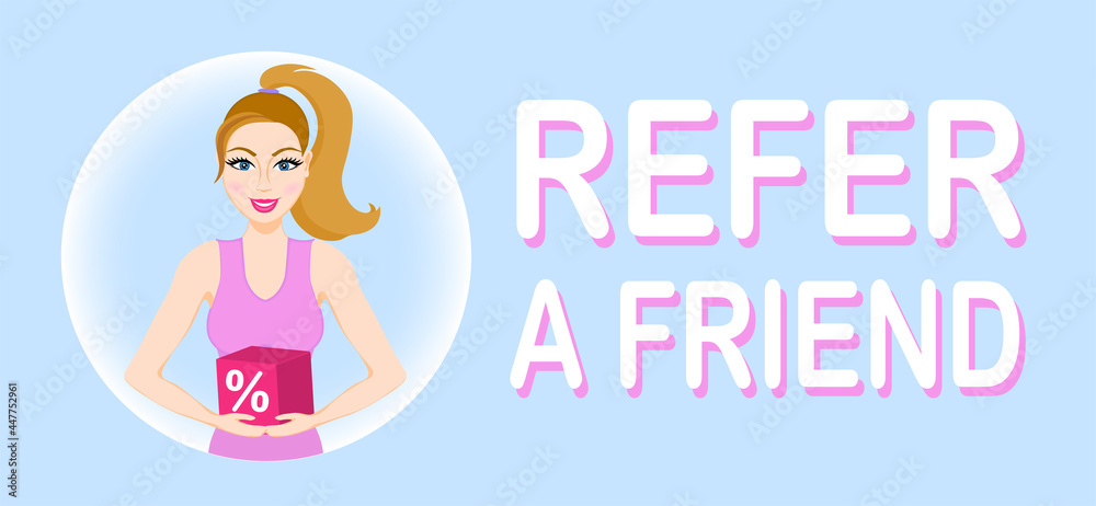 Refer a friend. Referral Program Illustration, Get Rewards by Inviting ...